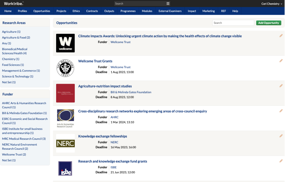 Worktribe Opportunities - Worktribe
